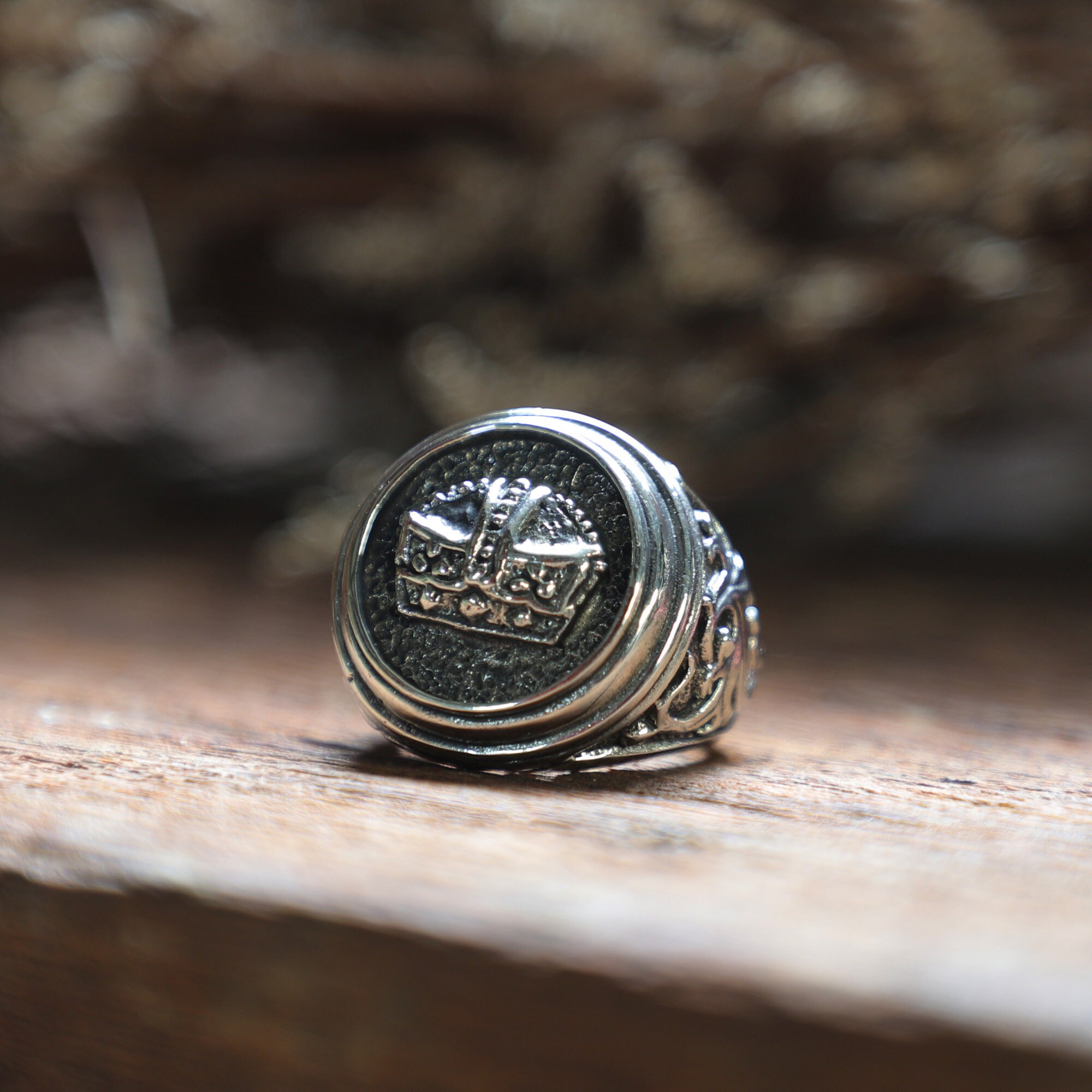 King Crown Ring for Men Made of Sterling Silver 925 Gothic Style - Etsy