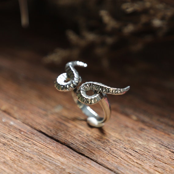 Horned Goat Ring for Men Made of Sterling Silver 925 Satanism | Etsy