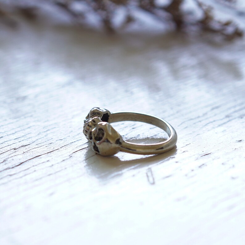 Couple Small Skull Ring for Unisex Made of Sterling Silver 925 Rock ...