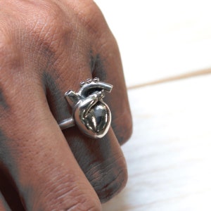 Human Heart Ring for Unisex Made of Sterling Silver 925 Anatomical ...