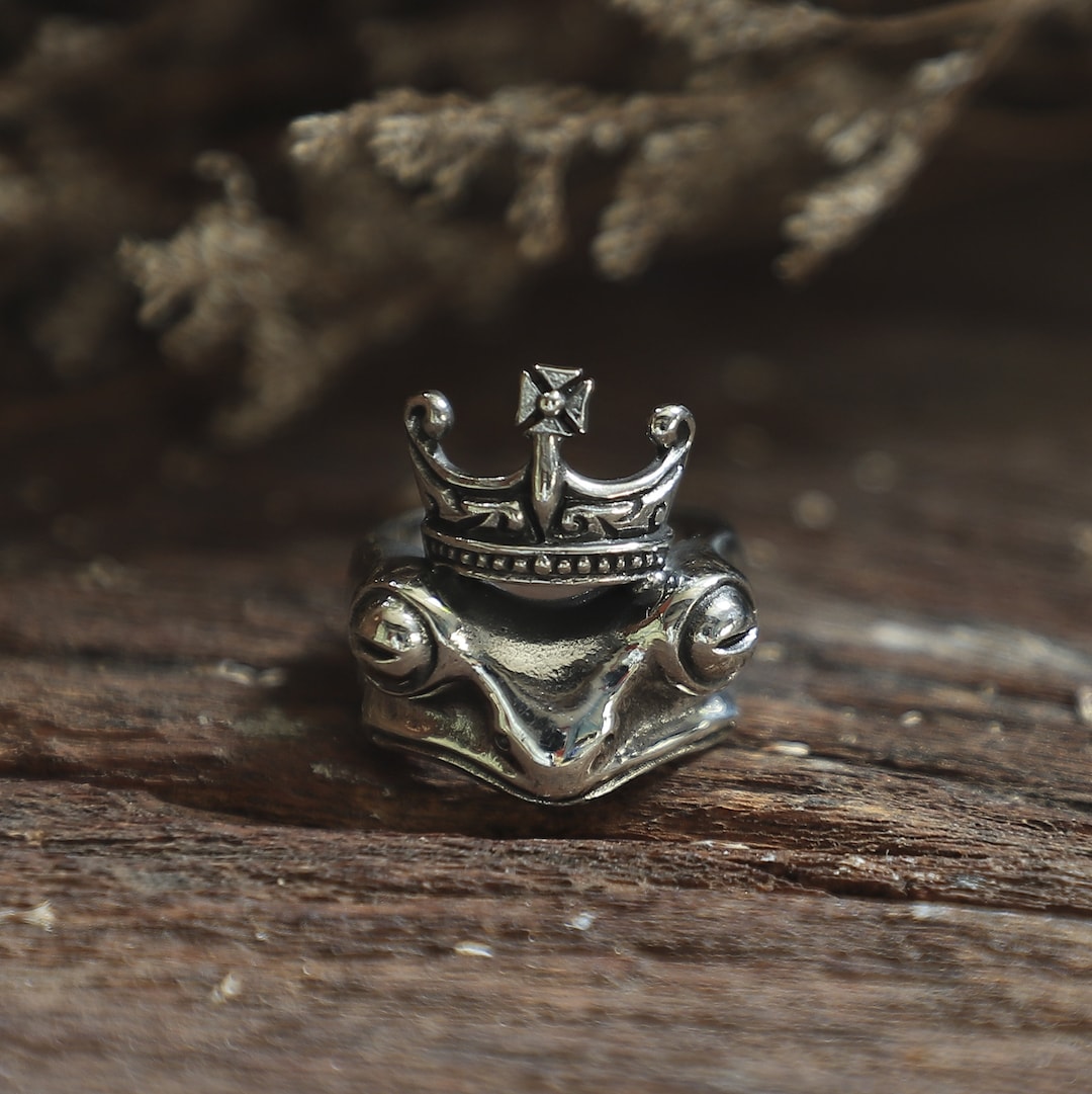 Frog Prince Ring for Man Made of Sterling Silver 925 Biker Style - Etsy