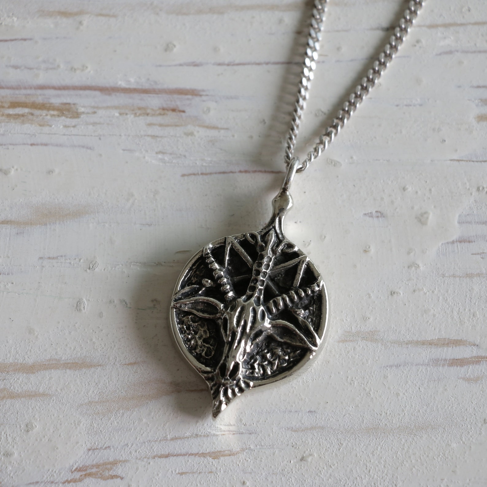 Goat Pendant Necklace for Men Made of Sterling Silver 925 Satan ...