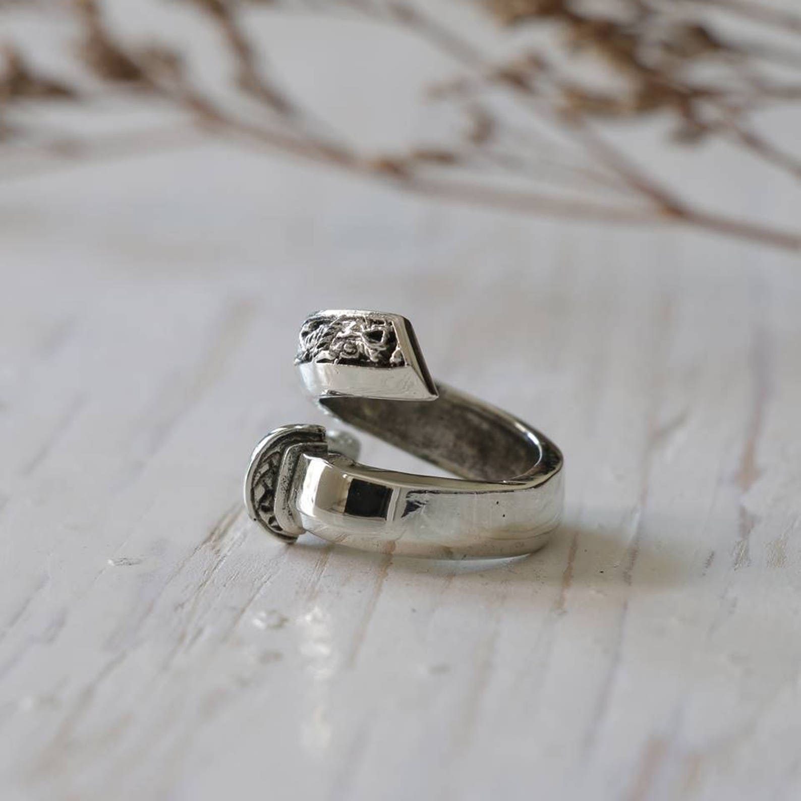 Samurai Sword Ring for Men Made of Sterling Silver 925 Japanese Style ...