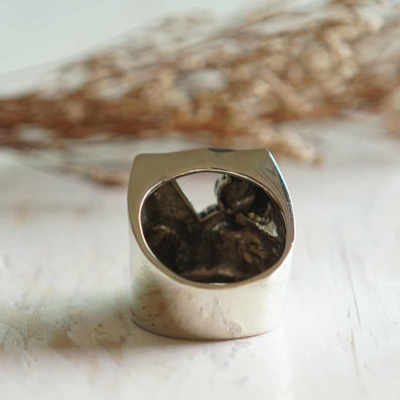 7 Number Seven Ring for Men Made of Sterling Silver 925 Western Style ...