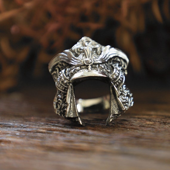 Samurai Helmet Ring for Men Made of Sterling Silver 925 - Etsy