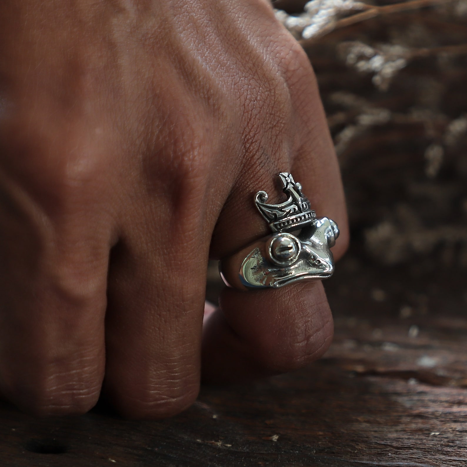 Frog Prince Ring for Man Made of Sterling Silver 925 Biker Style - Etsy