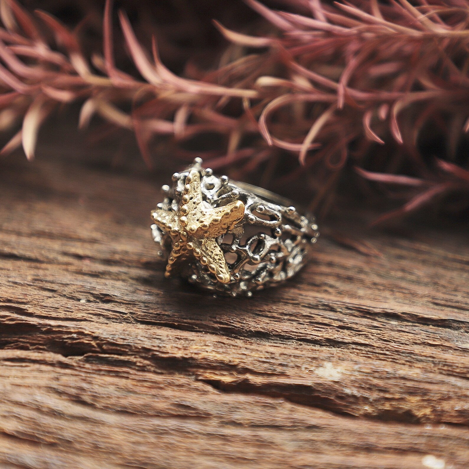 Starfish Coral Ring for Women Made of Sterling Silver 925 - Etsy