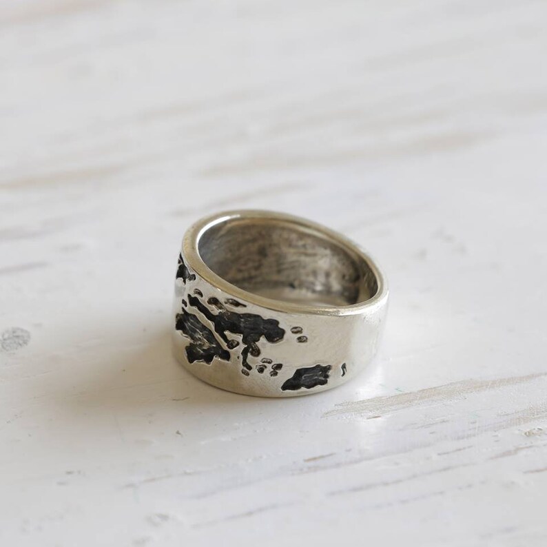 World Map Ring for Unisex Made of Sterling Silver 925 Minimal - Etsy