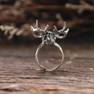 Deer Skull Ring for Women Made of Sterling Silver 925 Bohemian Style - Etsy