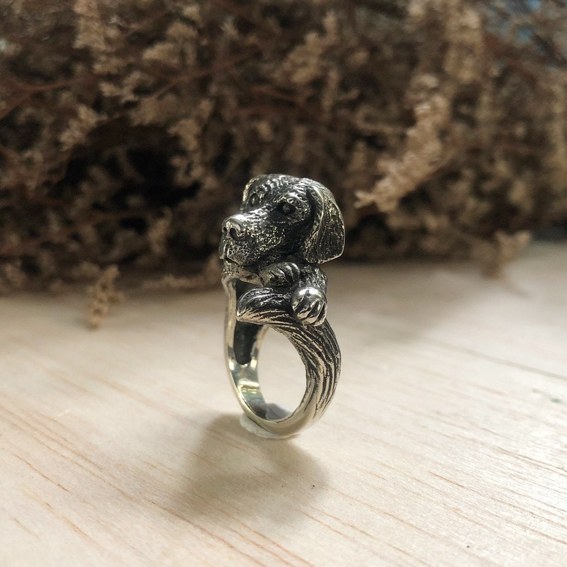 Labrador Retriever dog ring for unisex made of sterling silver | Etsy
