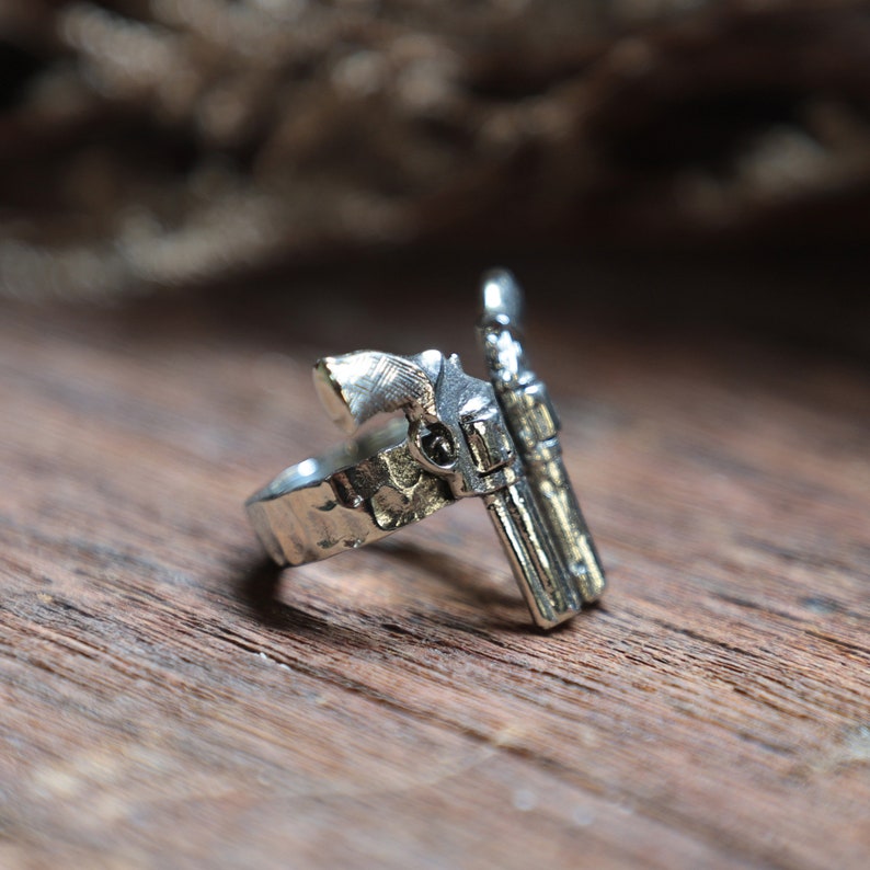 Twin Guns Ring for Men Made of Sterling Silver 925 Twin Guns | Etsy