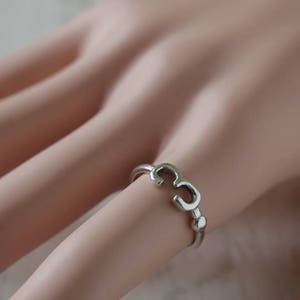 Three 3 Ring Custom Number for Women Made of Sterling Silver 925 ...