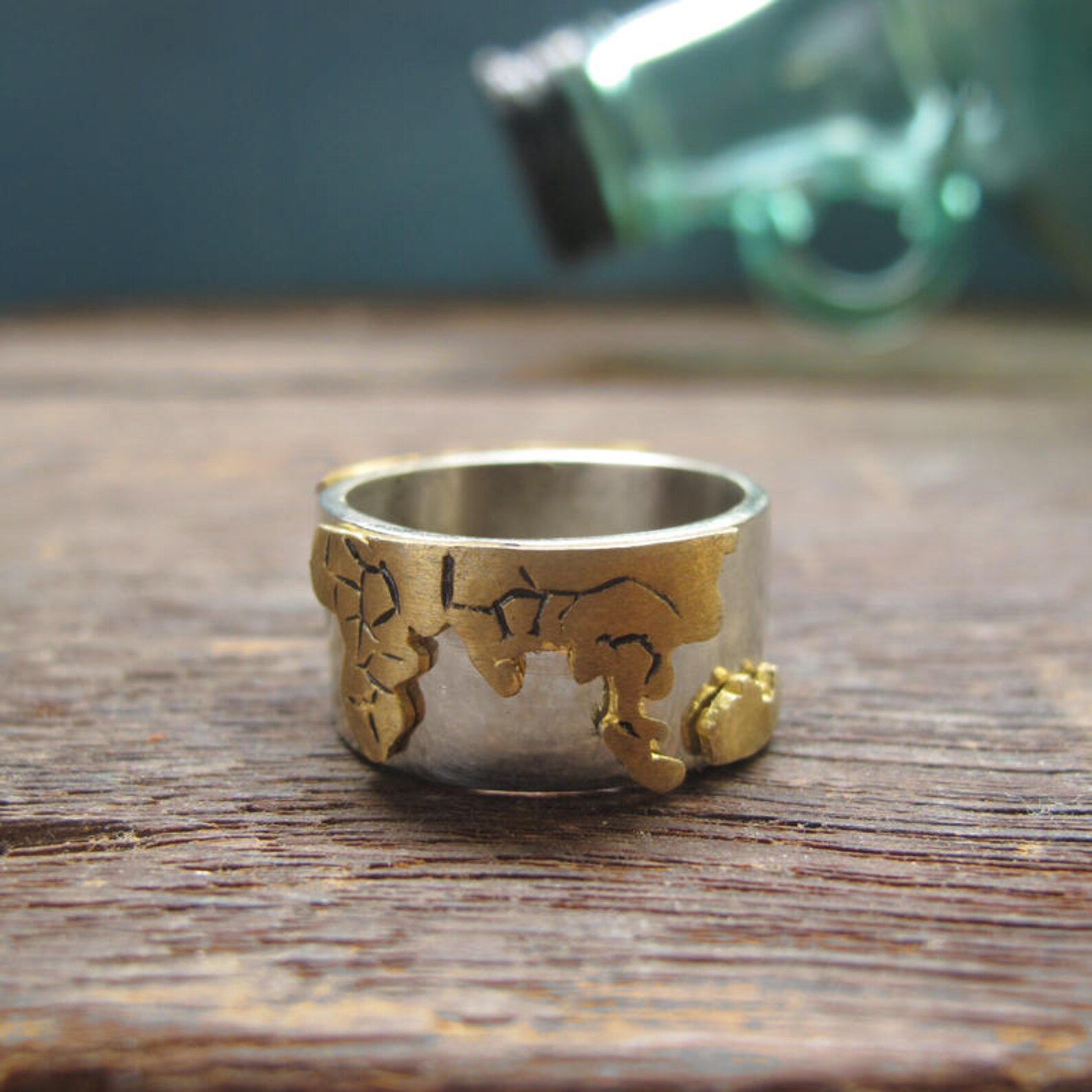 Travel Map Ring for Unisex Made of Sterling Silver 925 Minimal - Etsy