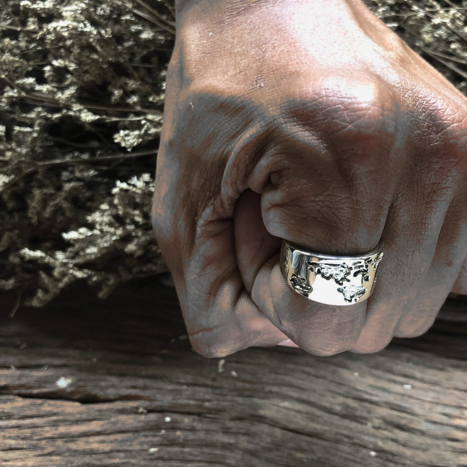 World Map Ring for Unisex Made of Sterling Silver 925 Minimal | Etsy