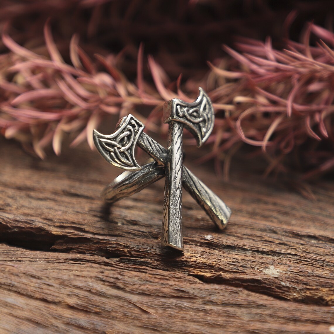 Odin axe ax ring for men made of sterling silver 925 Viking | Etsy