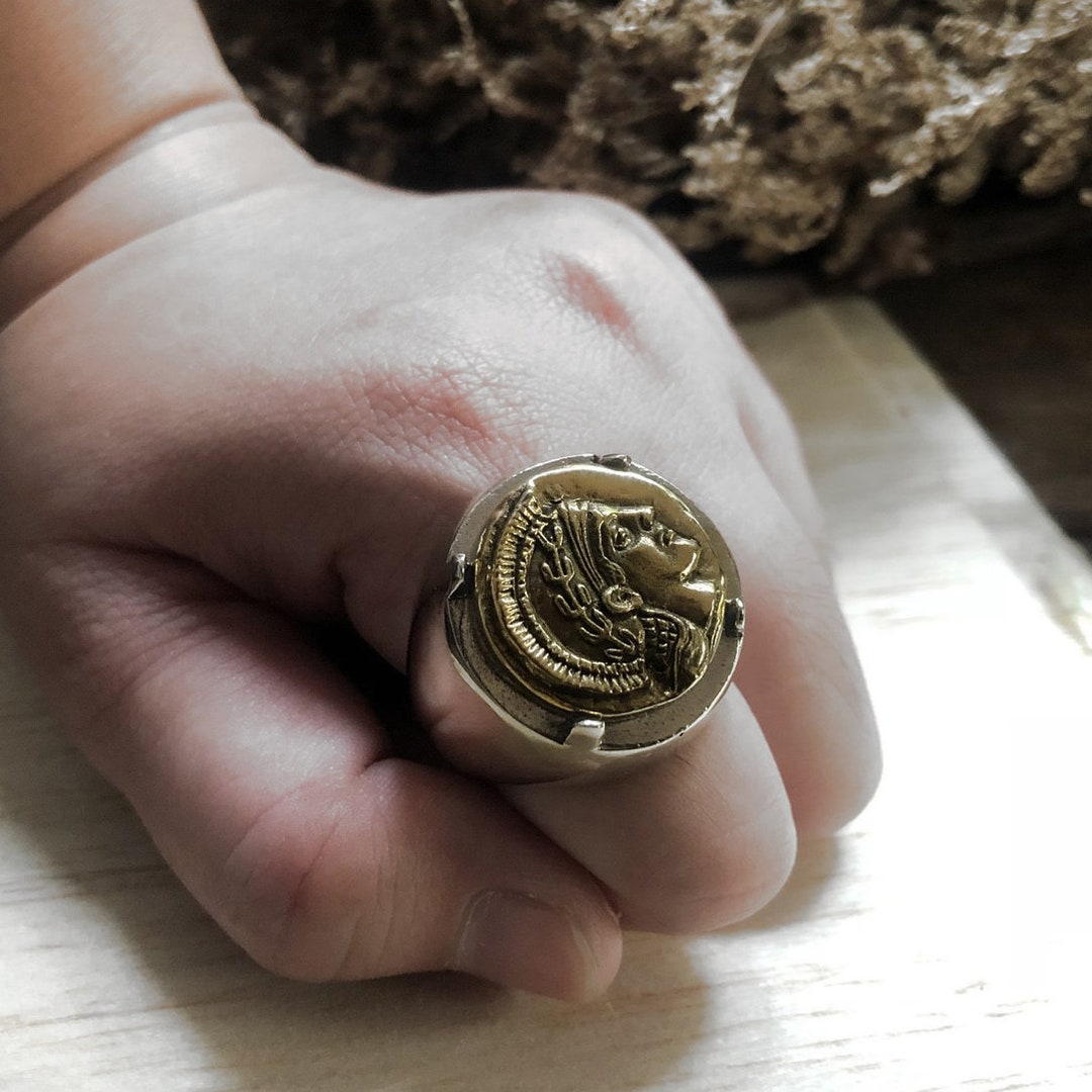 Alexander Greek Coin Ring for Men Made of Sterling Silver 925 Biker ...