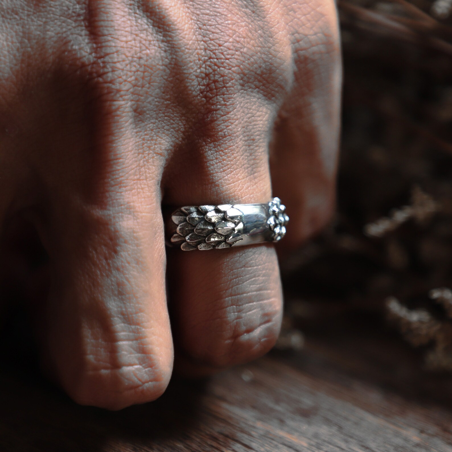 Dragon scales ring for unisex made of sterling silver 925 | Etsy