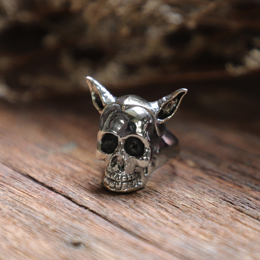 Elf Skull Ring for Men Made of Sterling Silver 925 Biker Style - Etsy