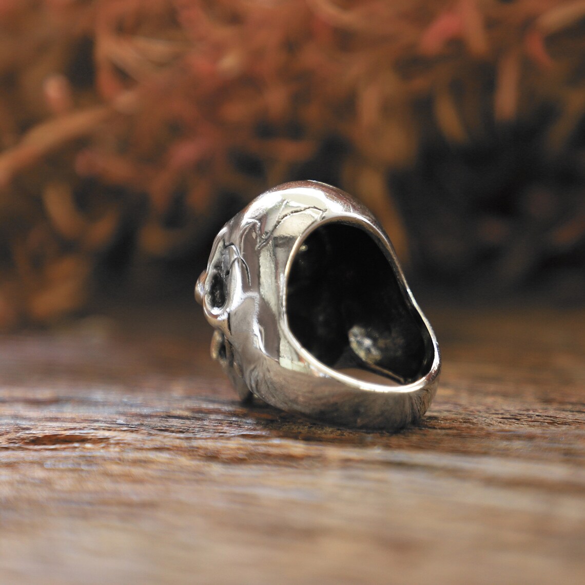Vampire skull ring for men made of sterling silver 925 biker | Etsy
