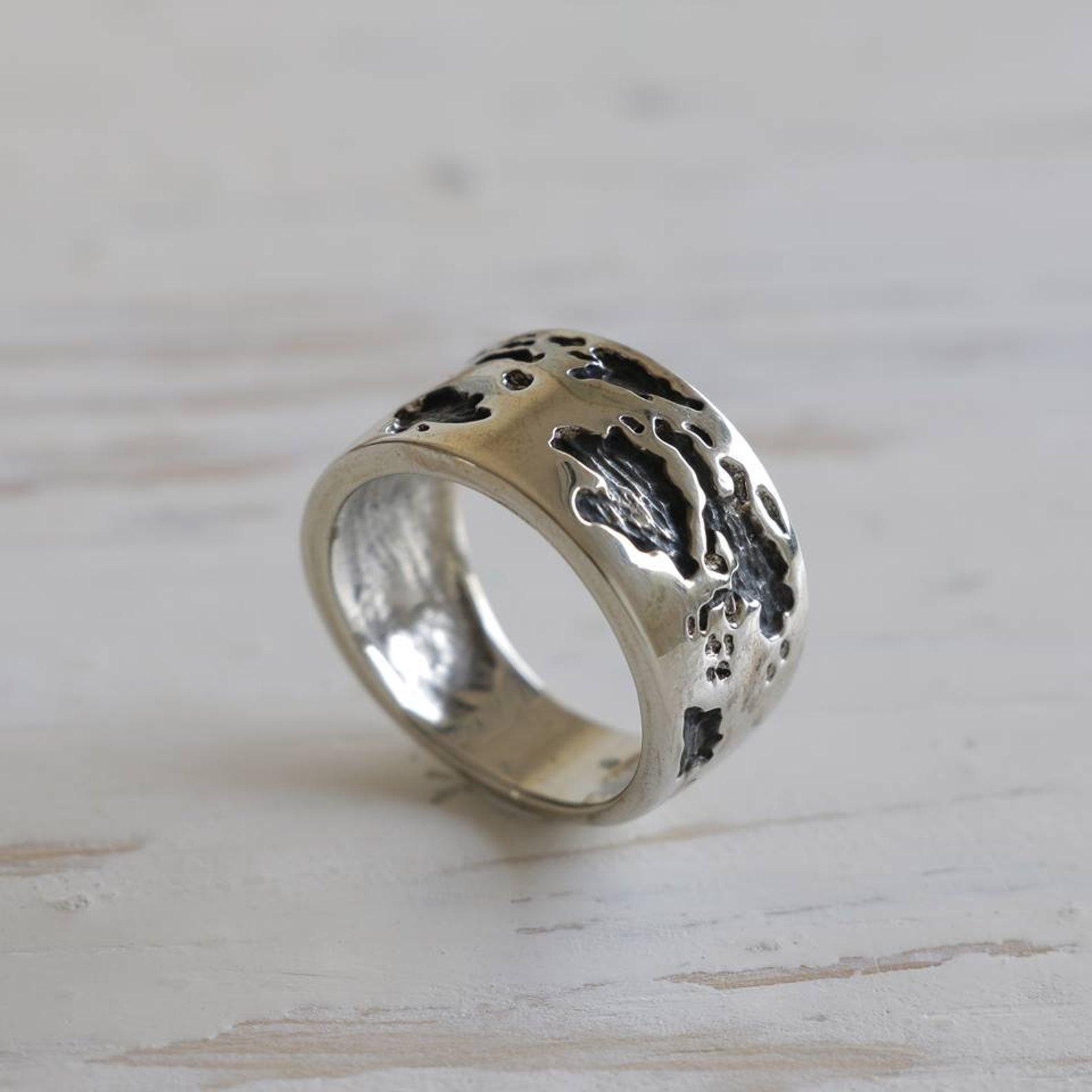 World Map Ring for Unisex Made of Sterling Silver 925 Minimal | Etsy