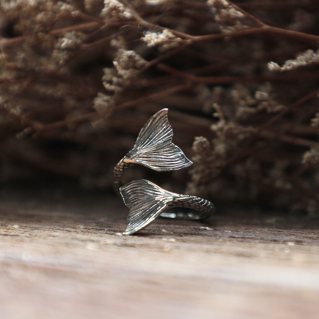 Mermaid Ring for Unisex Made of Sterling Silver 925 Nautical Style - Etsy