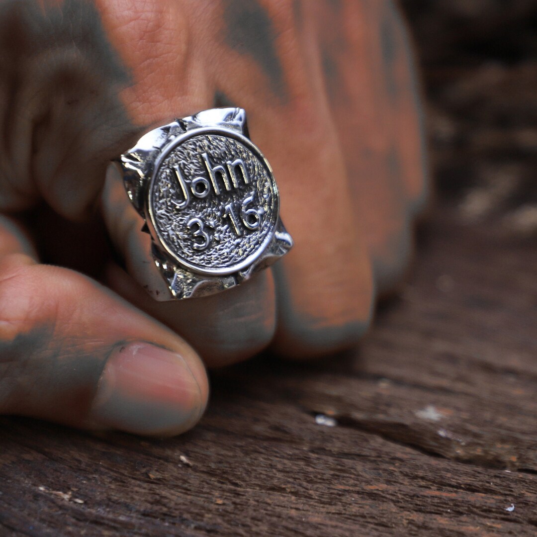 John 3:16 Ring for Men Made of Sterling Silver 925 Mexican Style - Etsy