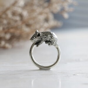 Little Mouse Ring for Women Made of Sterling Silver 925 Animal Style - Etsy