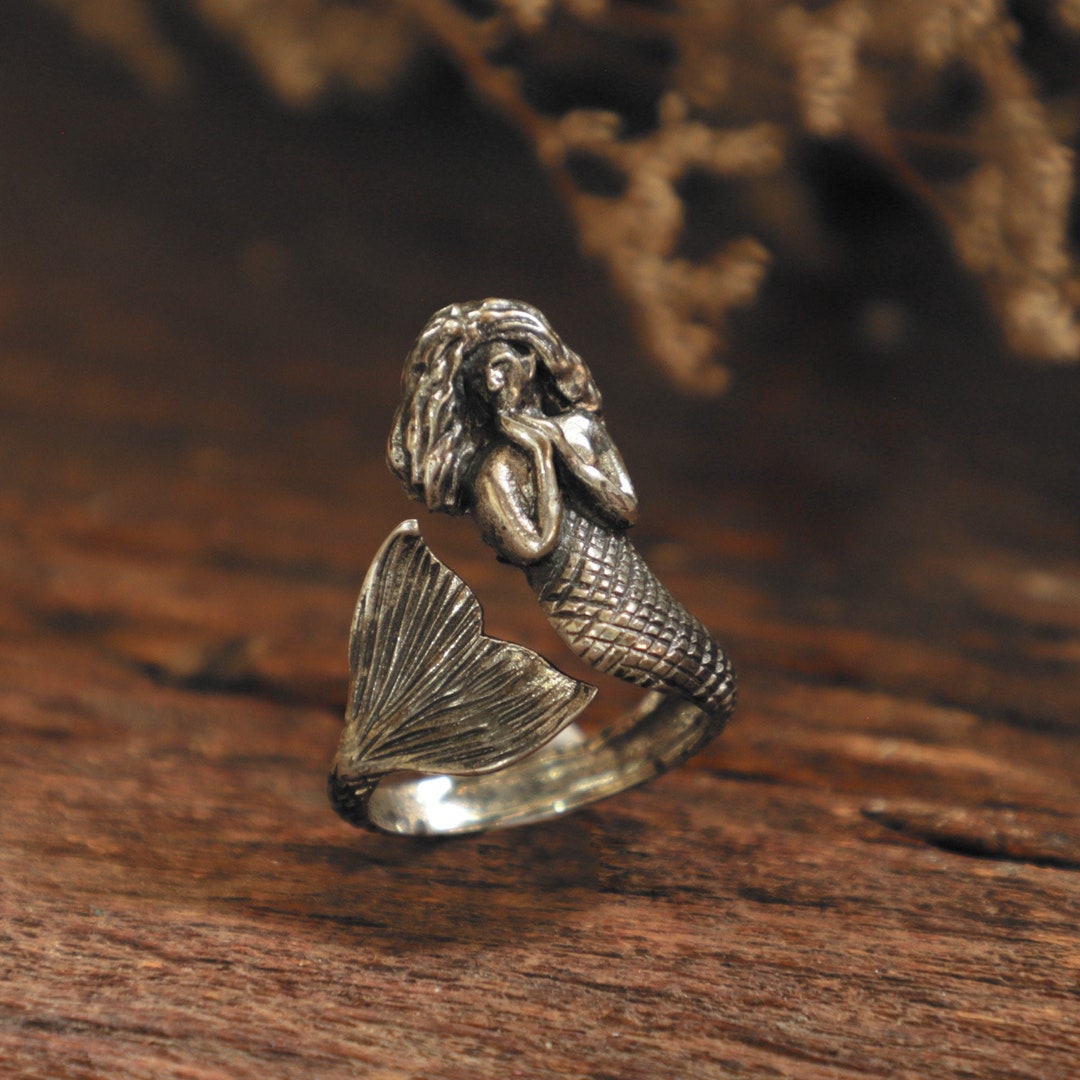 Mermaid Ring for Unisex Made of Sterling Silver 925 Nautical Style - Etsy