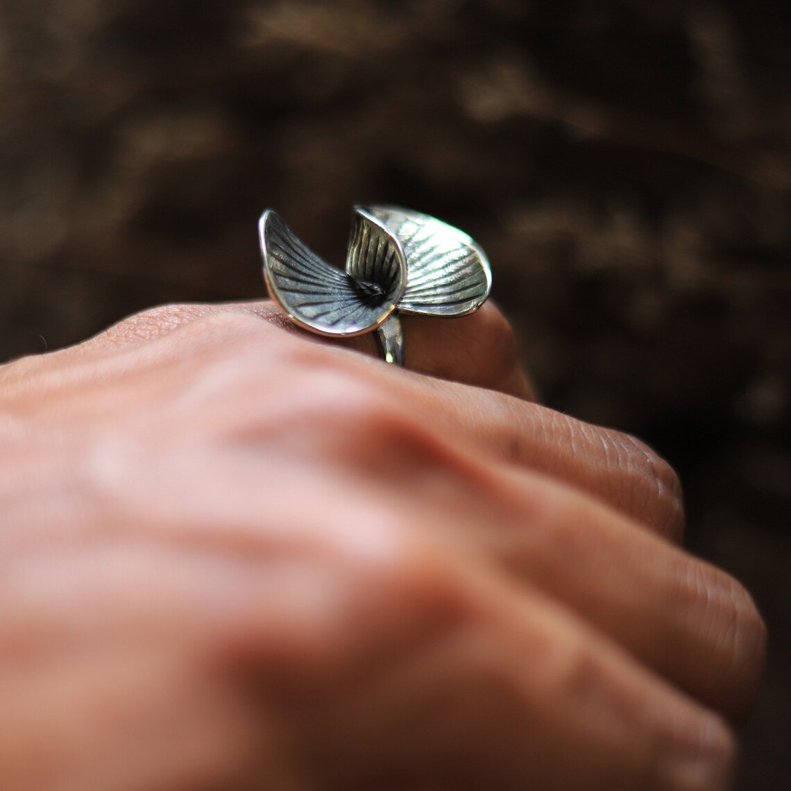 Cigar Band ring for women made of sterling silver 925 boho | Etsy