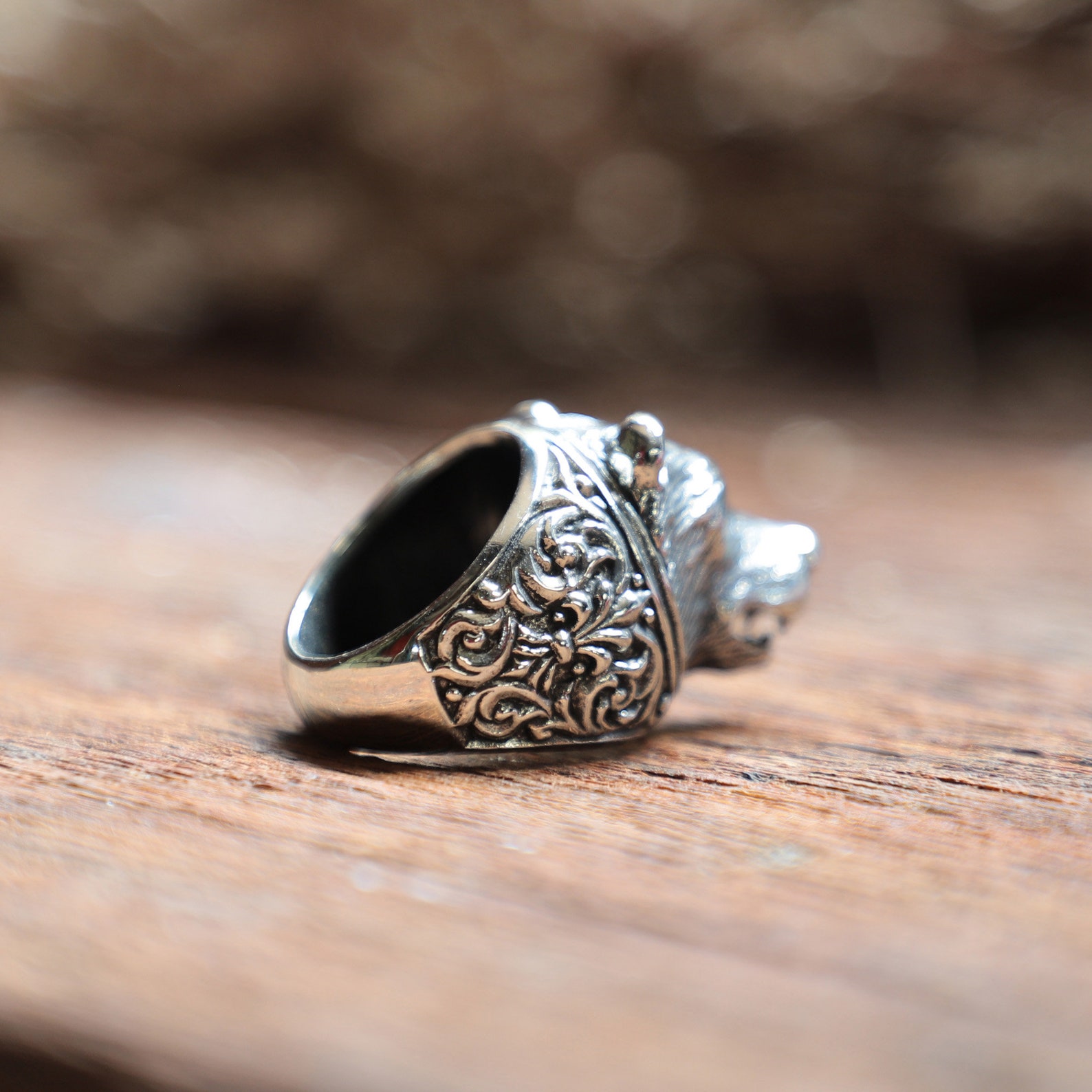 Gothic Teddy Bear ring for men made of sterling silver 925 | Etsy