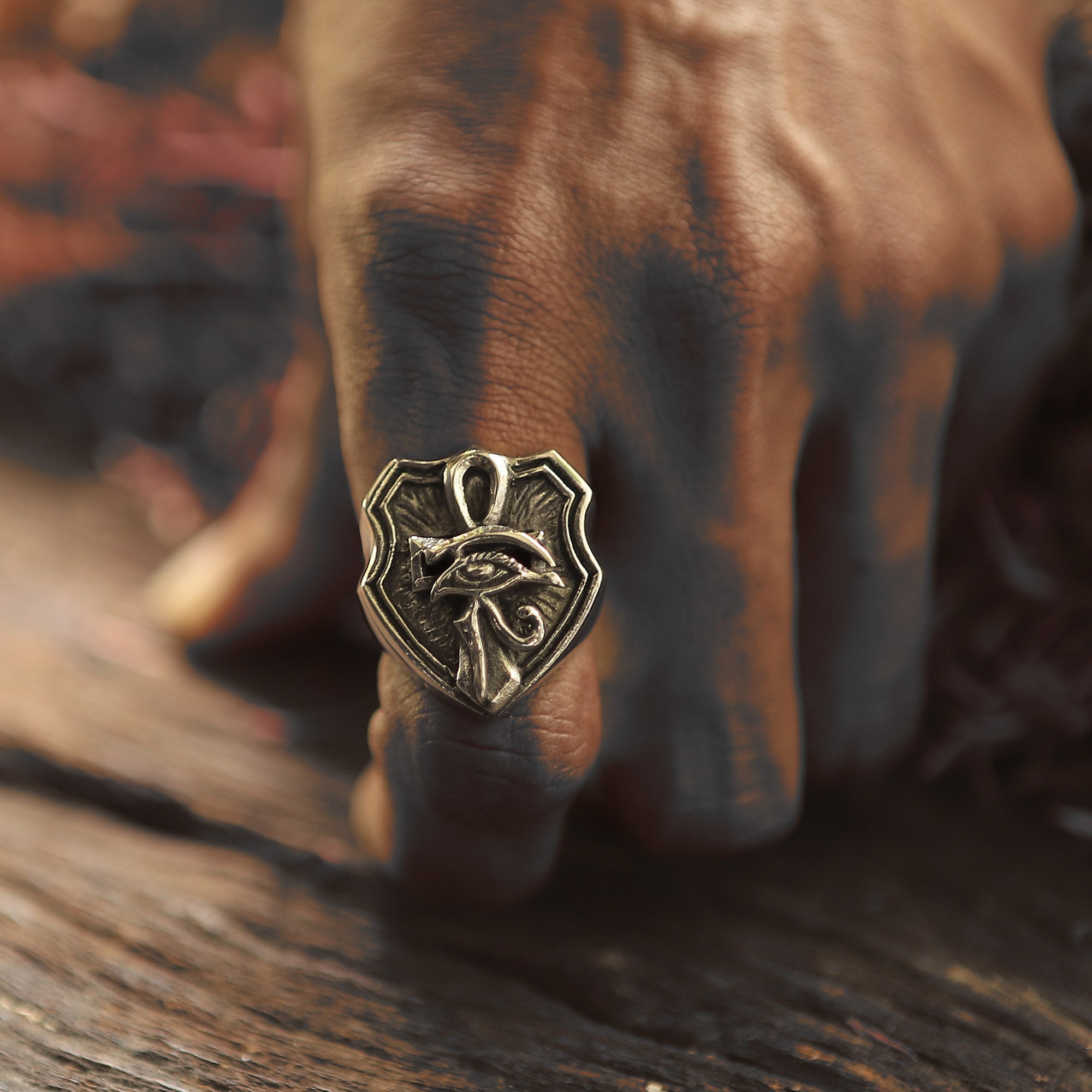 Egyptian Ankh Ring for Men Made of Sterling Silver 925 Gothic | Etsy
