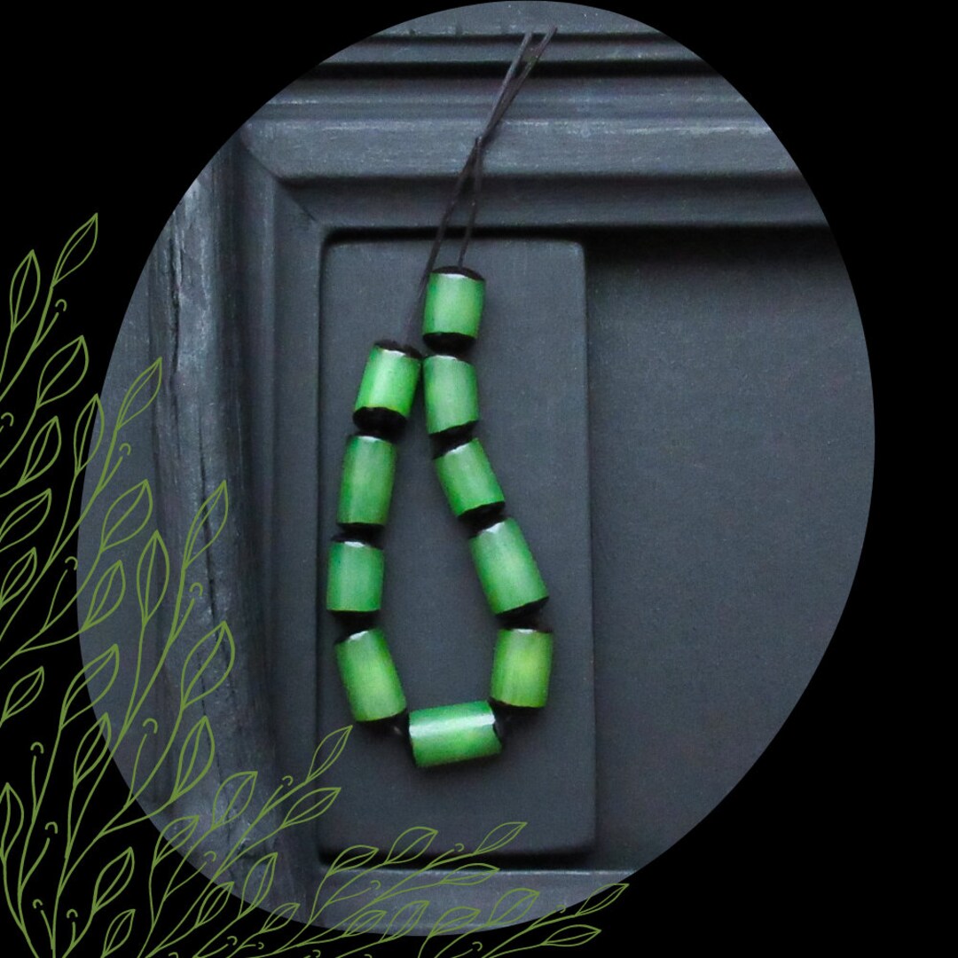 Rustic Bohemian Dyed Buri Nut Round Tube Bead/earthy Green - Etsy