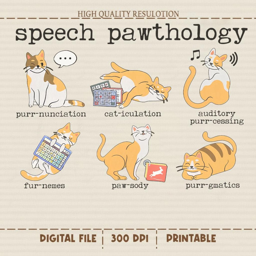 Funny Cats Speech Therapy Png, Language Pathologist Png, SLP Gift ...