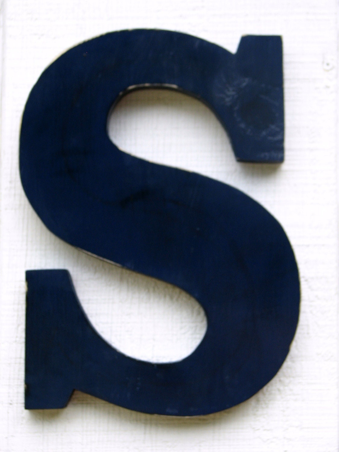 Wooden alphabet Letters Navy Blue Distressed 12 tall