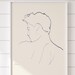 Male Line Drawing, Portrait, Gay Art, Masculine Prints, Gift for Him ...