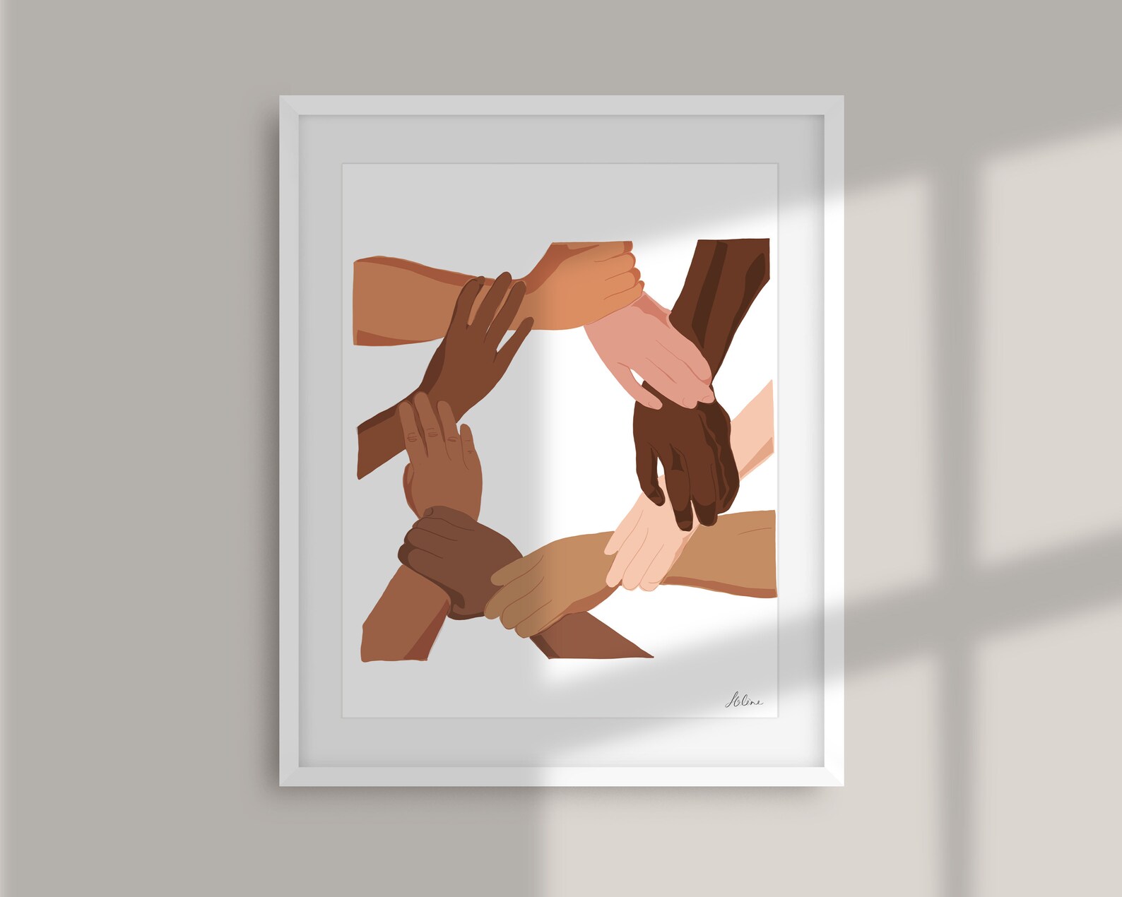 Chain of Diverse People's Hands Inclusivity Poster | Etsy