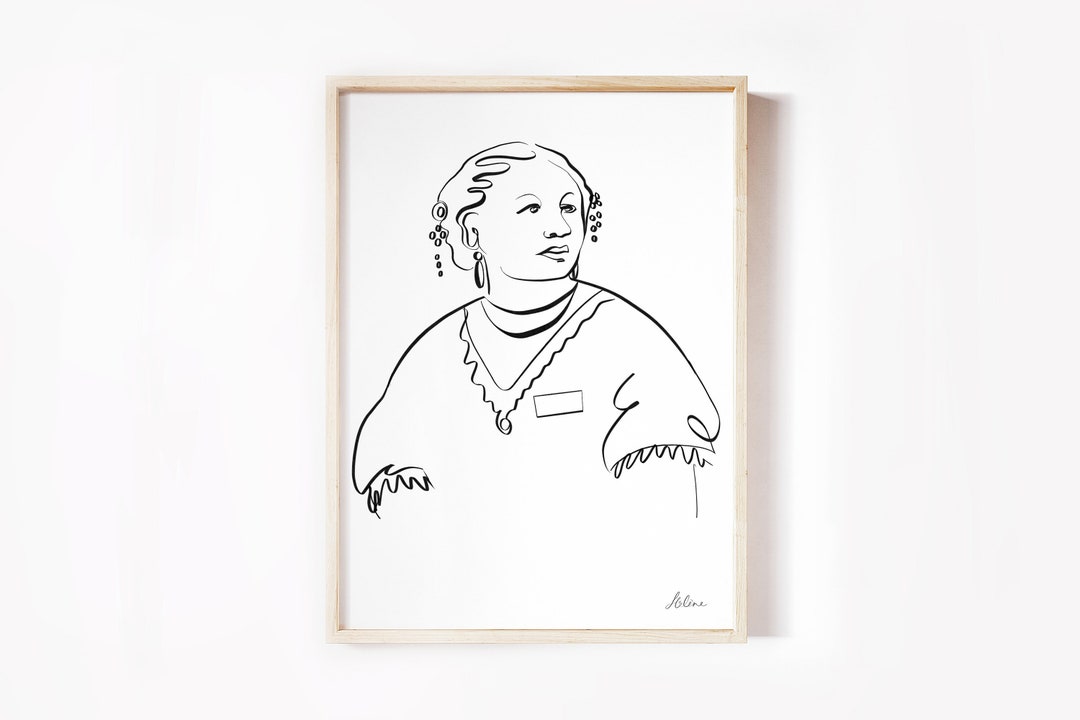 Mary Seacole Line Drawing, British Jamaican Woman Print, Nurse Gift ...