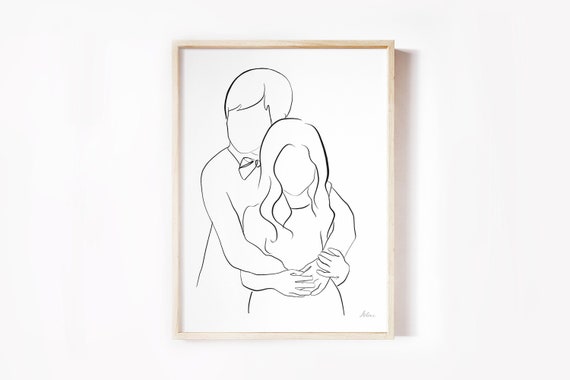 Big Brother Little Sister Line Art Print Brother Gift Family | Etsy