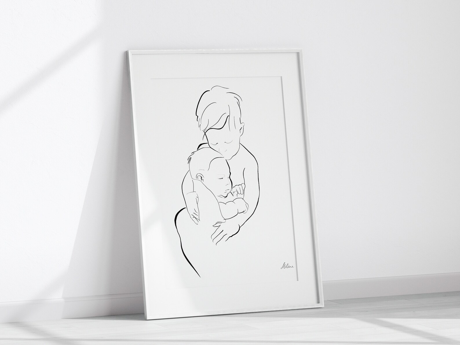 Big Brother Little Brother Line Art Print, Brothers Gift, Family Wall ...