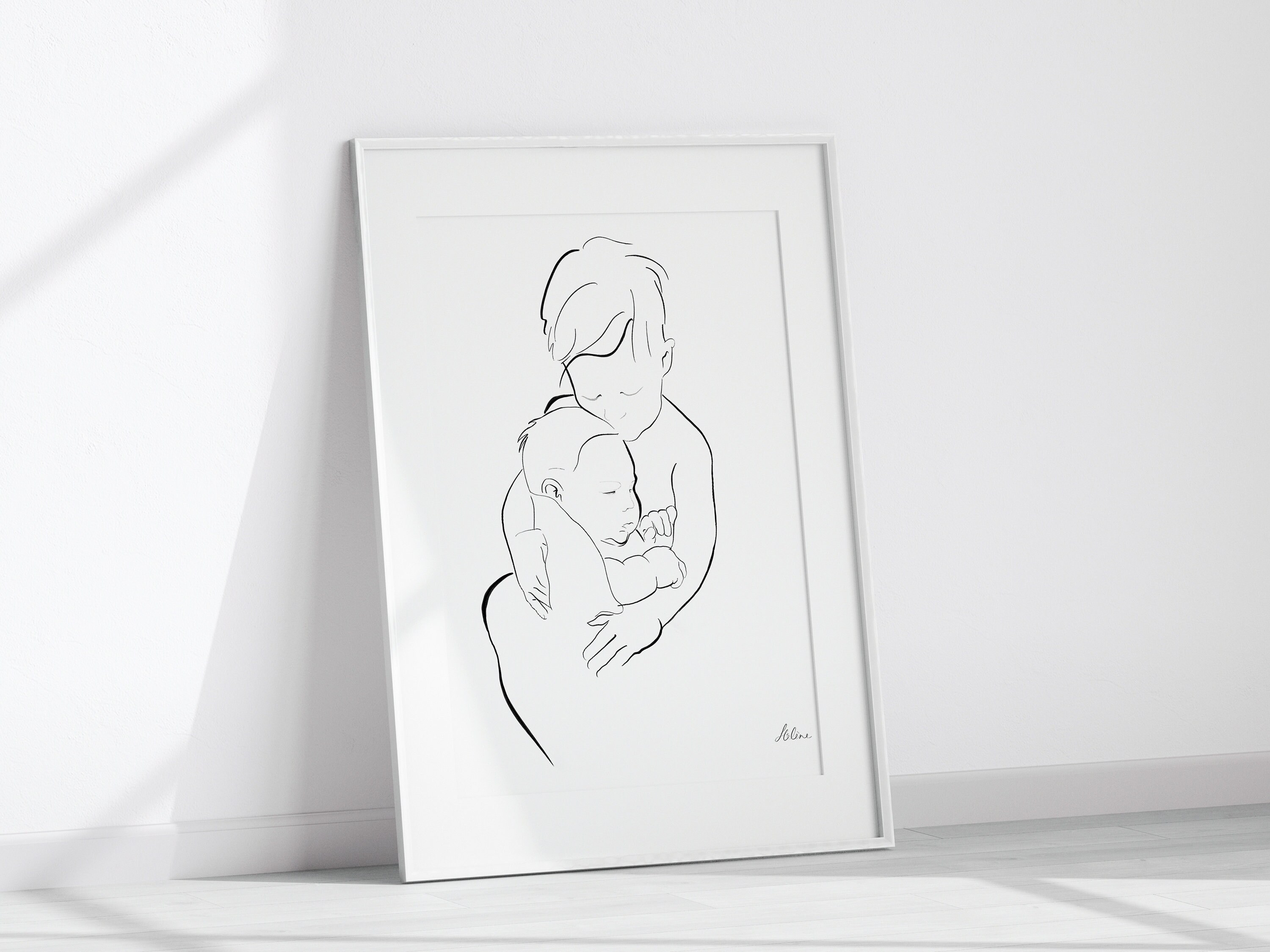 Big Brother Little Brother Line Art Print, Brothers Gift, Family Wall ...