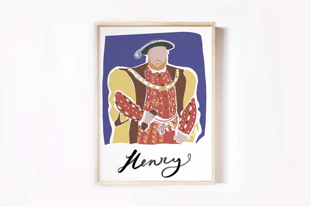 King Henry VIII of England Print, British Royal Family, Minimalist ...