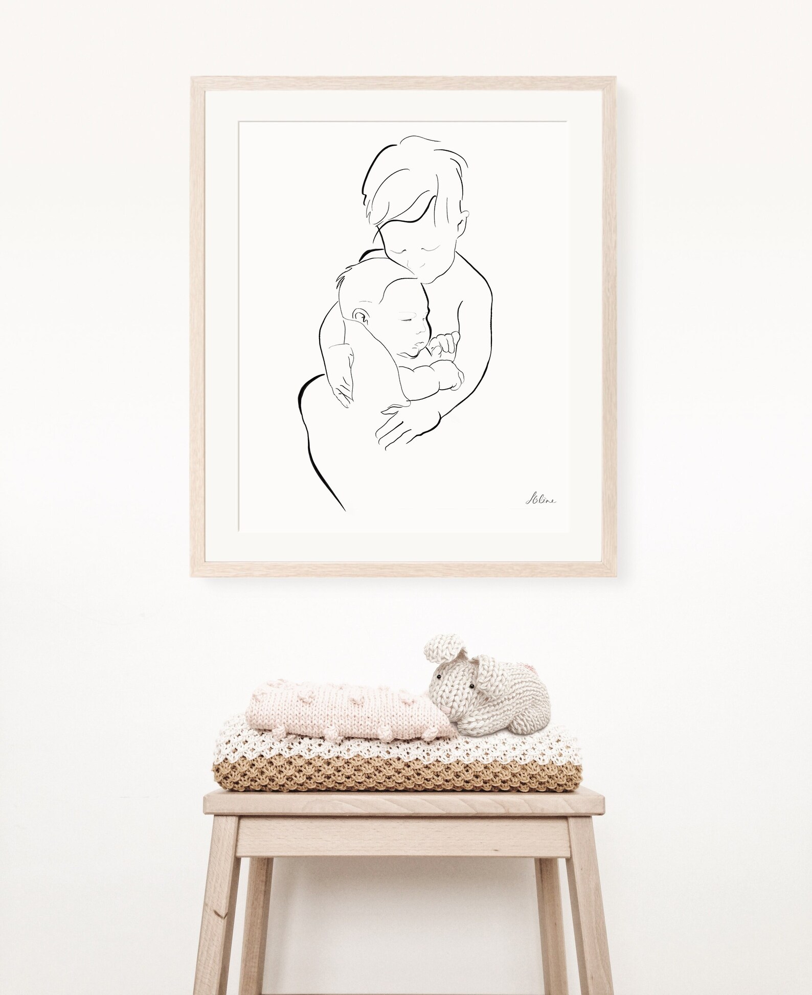 Big Brother Little Brother Line Art Print Brothers gift | Etsy