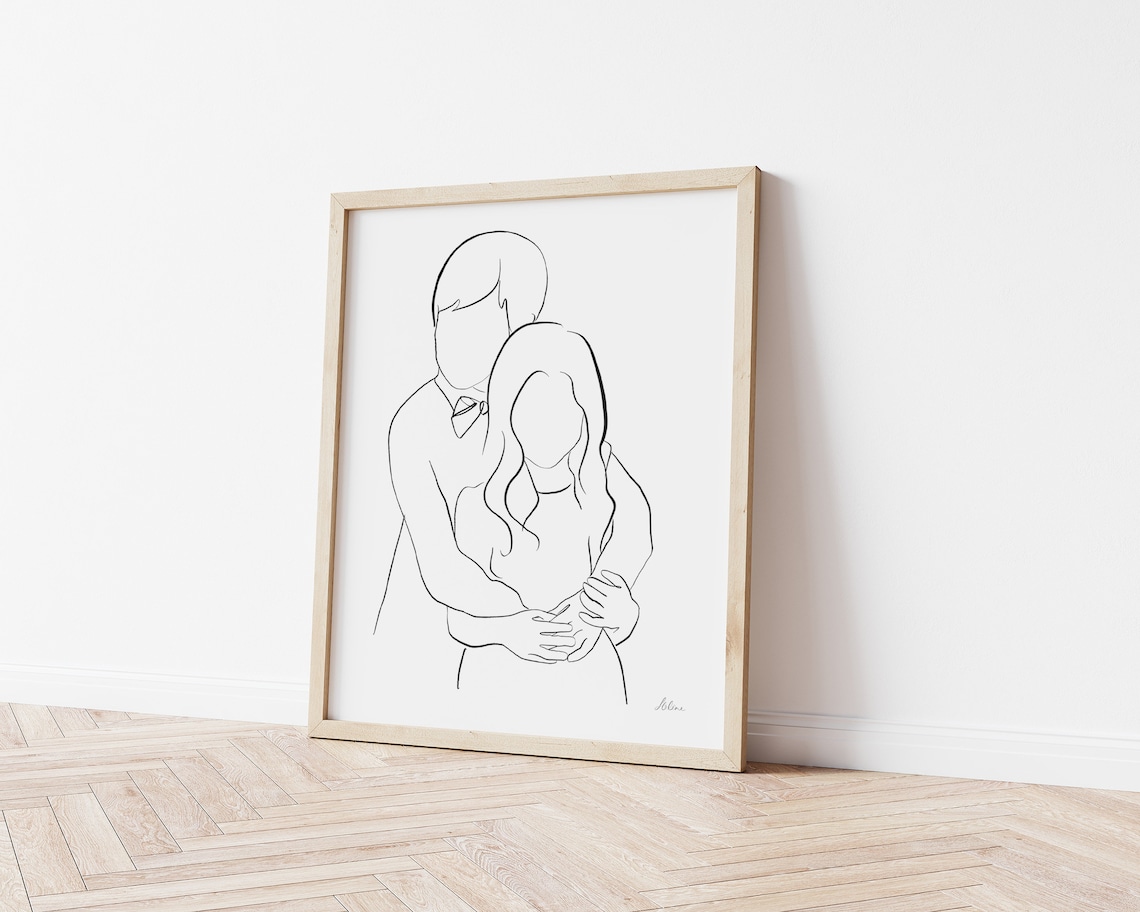 Big Brother Little Sister Line Art Print Brother Gift Family | Etsy