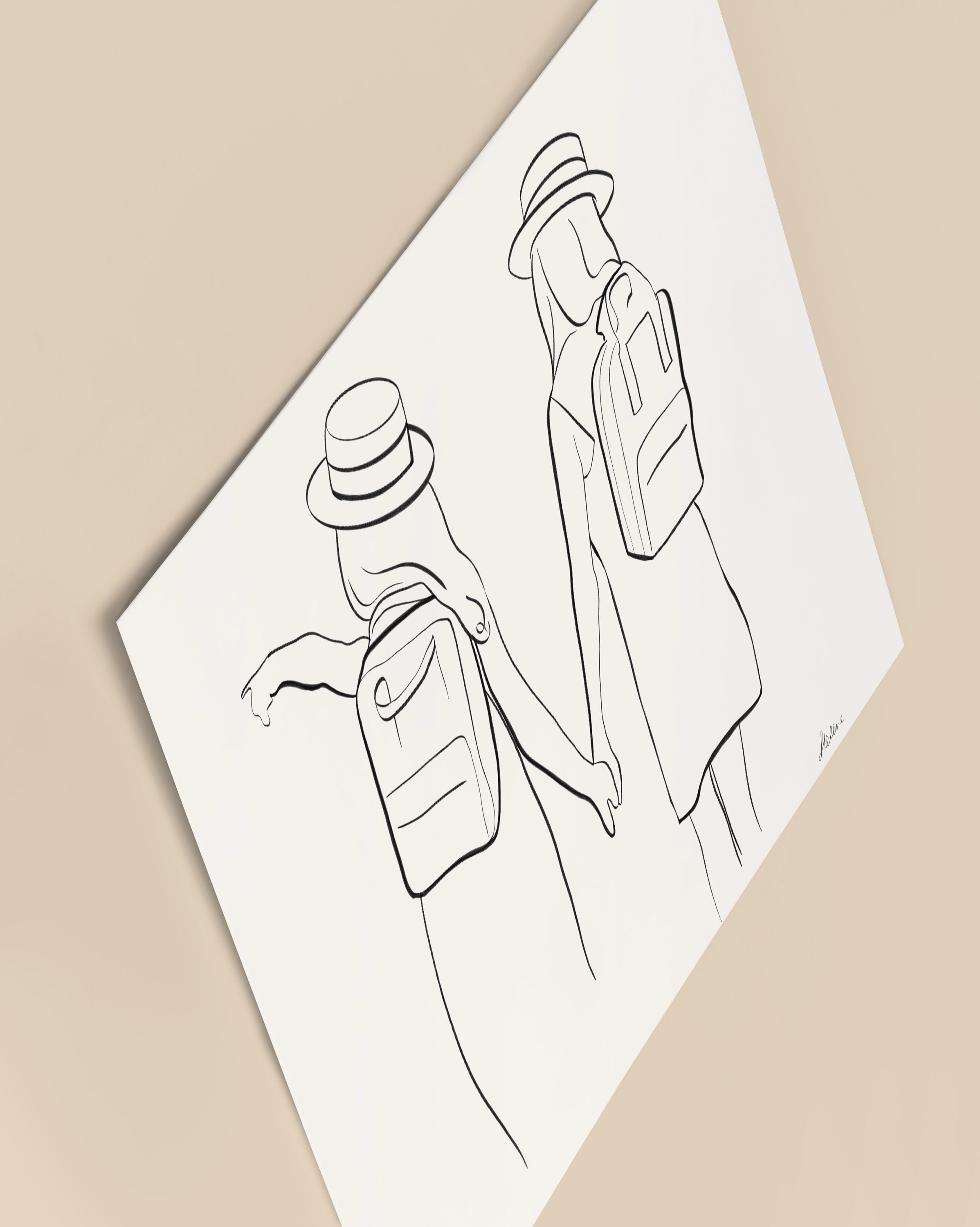 Sisters Line Art Print, Sister Gift, Family Wall Art, Mothers Day, Gift ...