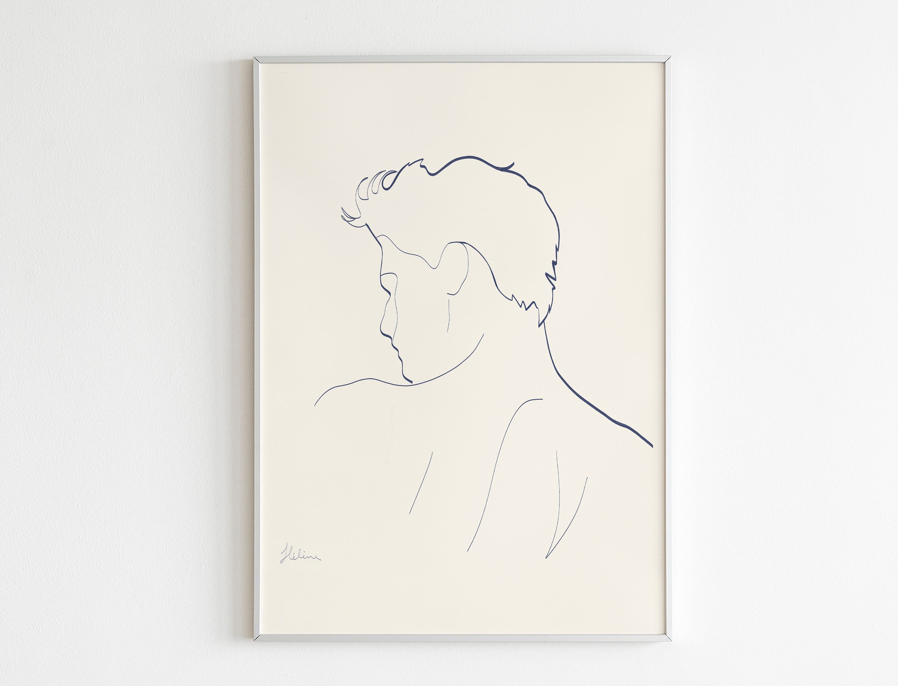 Male Line Drawing Portrait Gay Art Masculine Prints Gift - Etsy UK