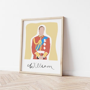 Prince William Print, the Crown, British Royal Family, Minimalist ...