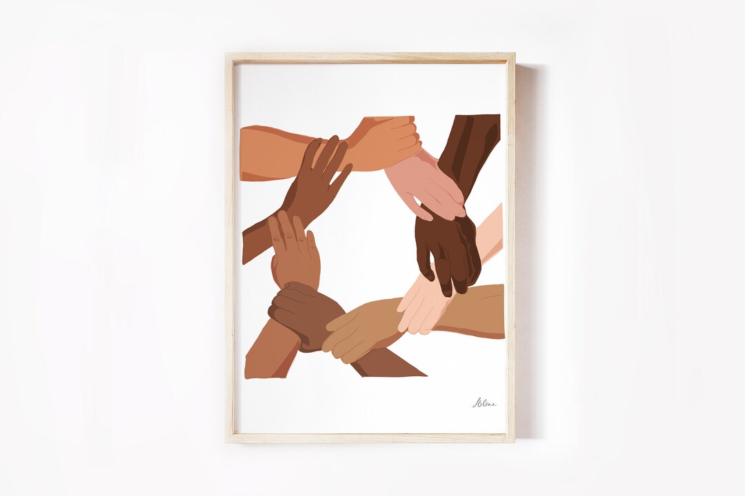 Chain of Diverse People's Hands, Inclusivity Poster, Equality Diversity ...