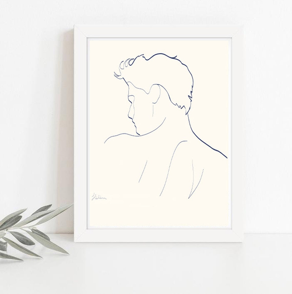 Male Line Drawing Portrait Gay Art Masculine Prints Gift | Etsy