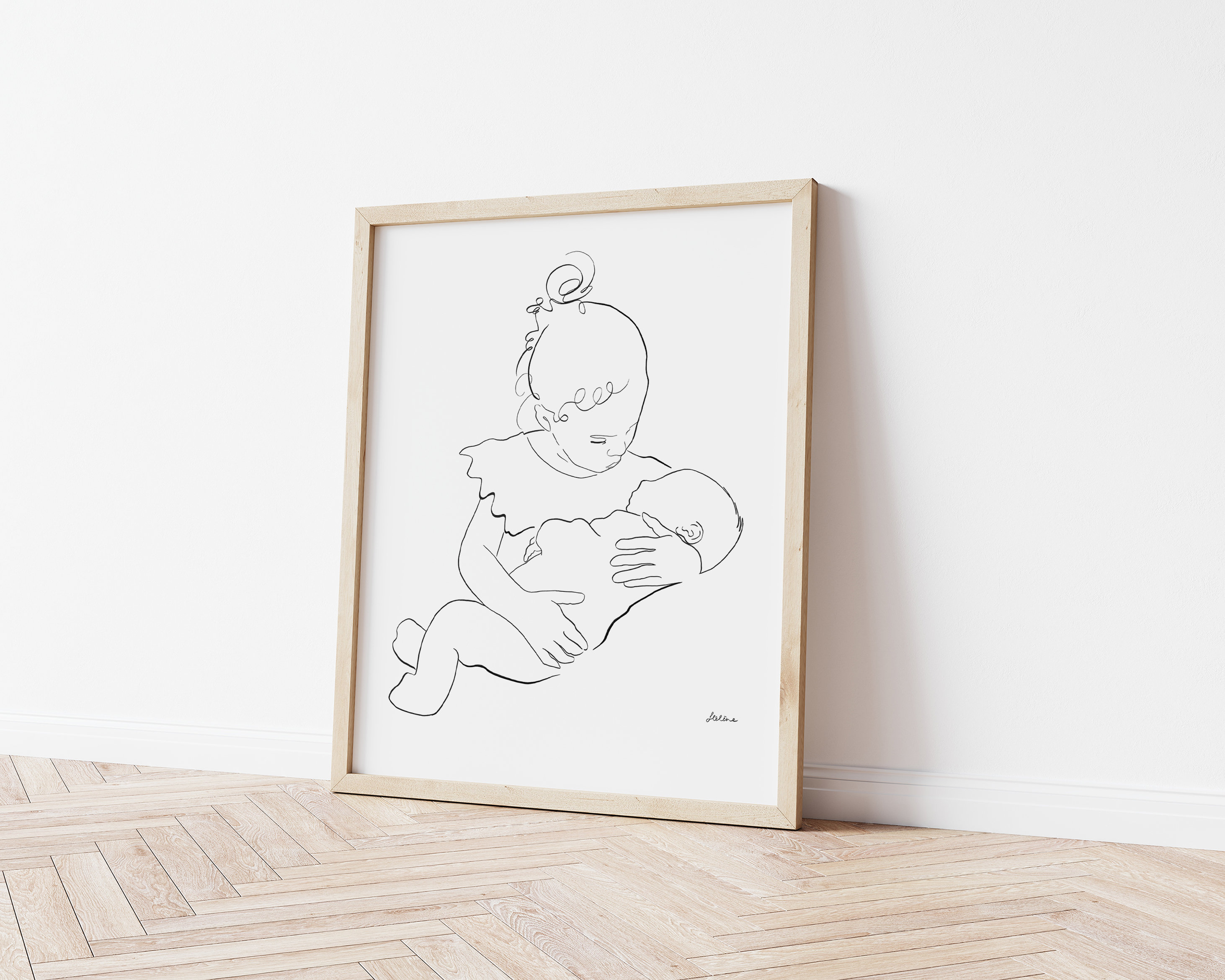 Big Sister Little Brother Line Art Print Brothers Gift | Etsy