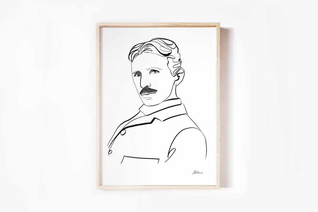 Nikola Tesla Print, Futurist, Tesla, Minimalist , Abstract, Engineer ...